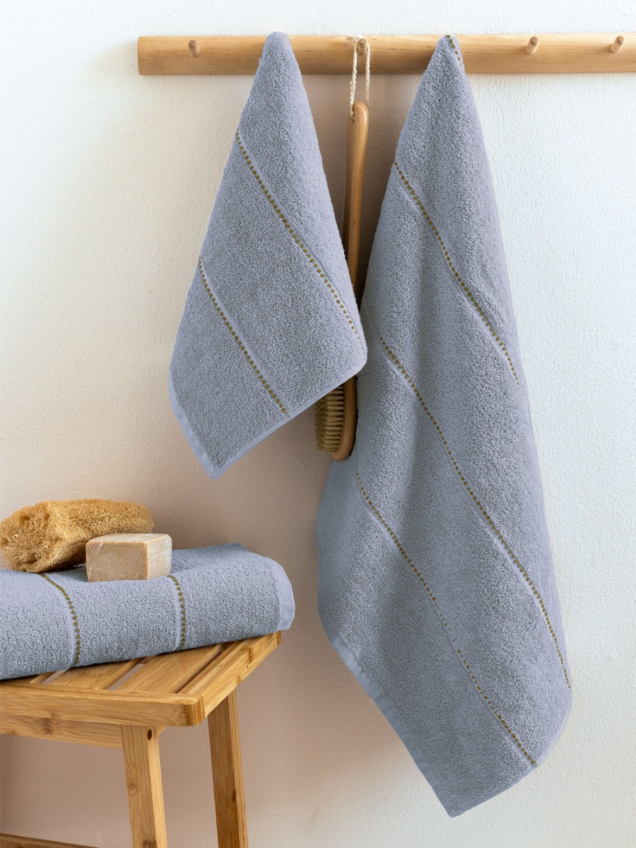 Πετσέτες Σετ 3 Τεμαχίων Palamaiki Cler Grey- Λευκά Είδη Πολίτης